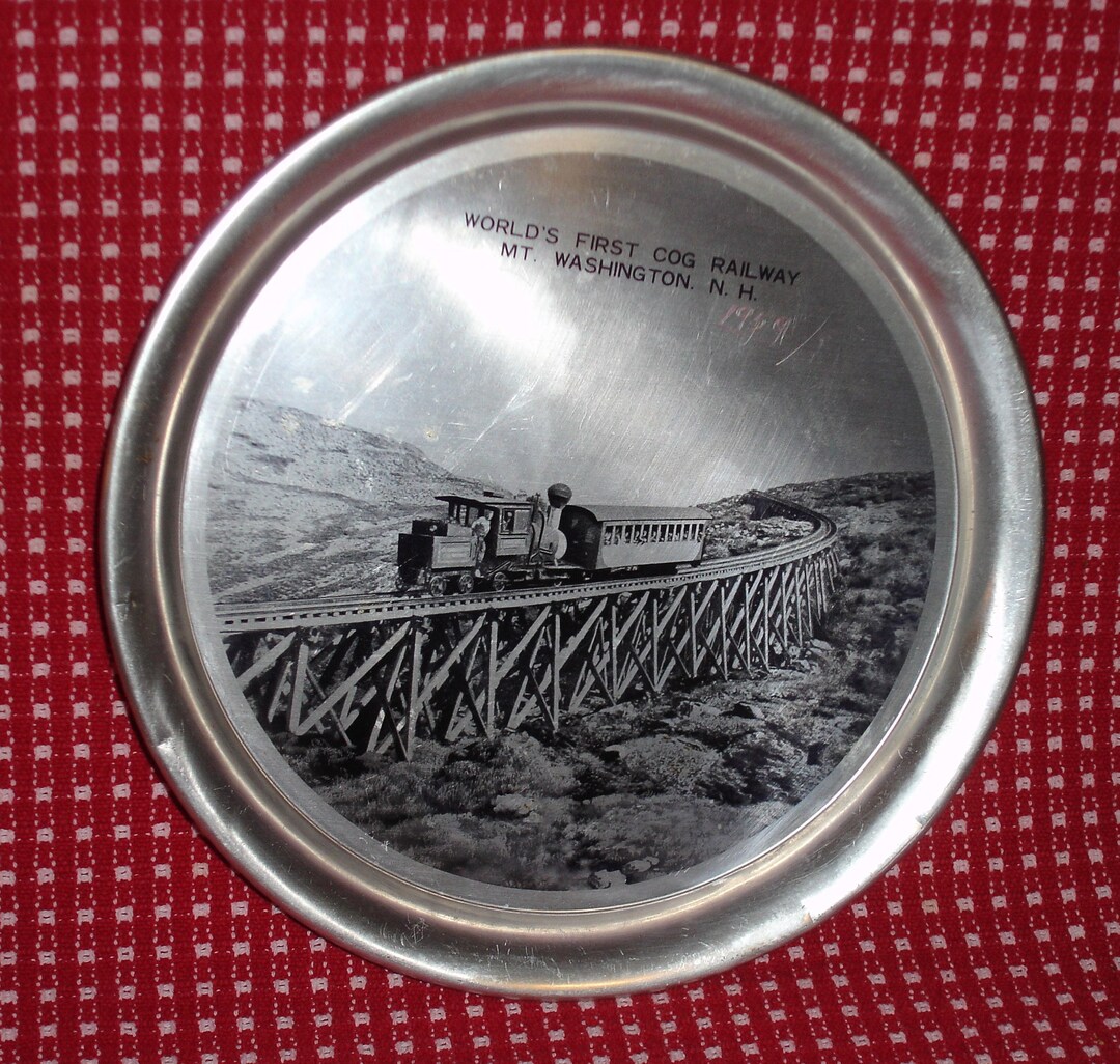 Mt Washington, NH Cog Railway Aluminum Tray Souvenir - World's First ...