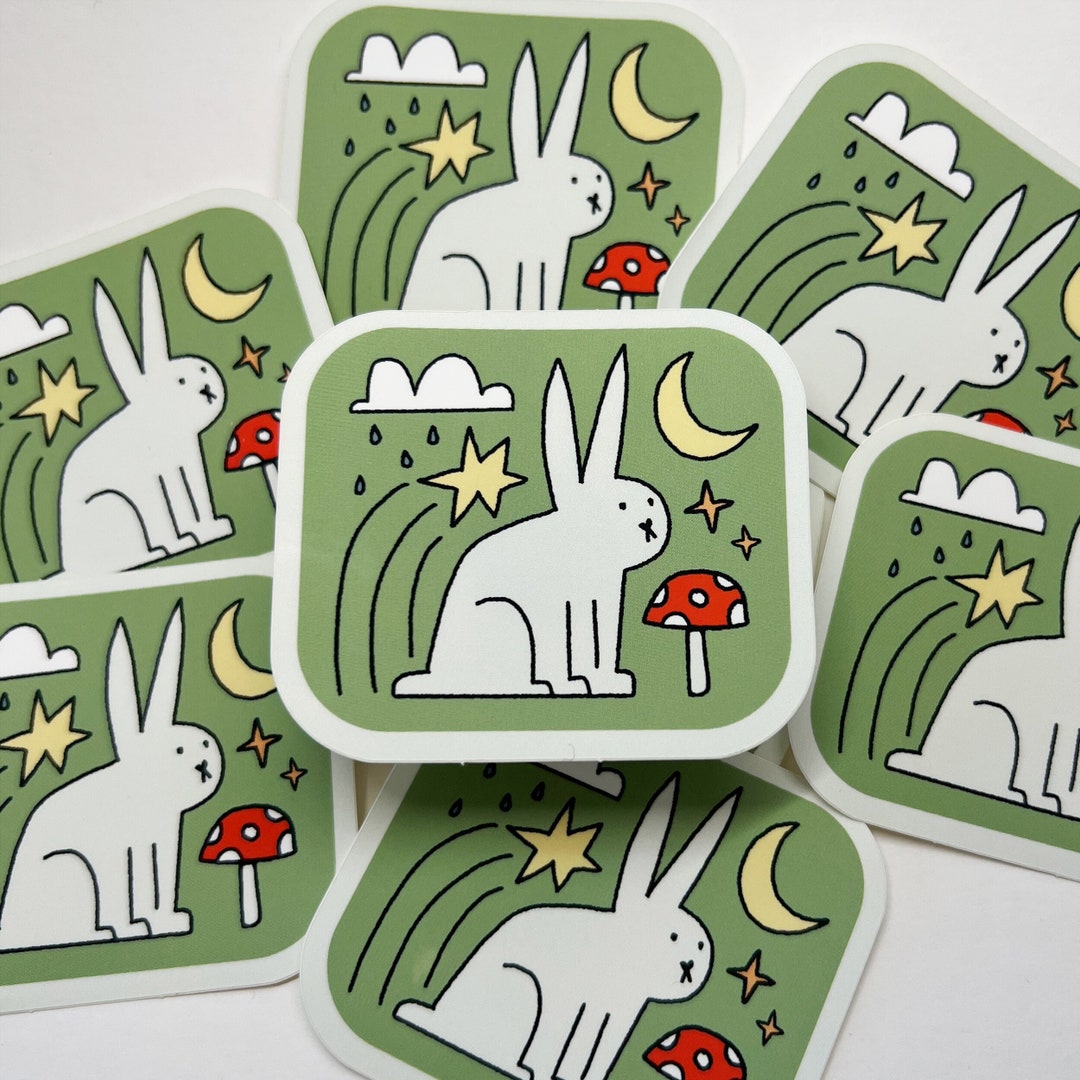 Bunny Sticker, Waterproof Vinyl Sticker - Etsy