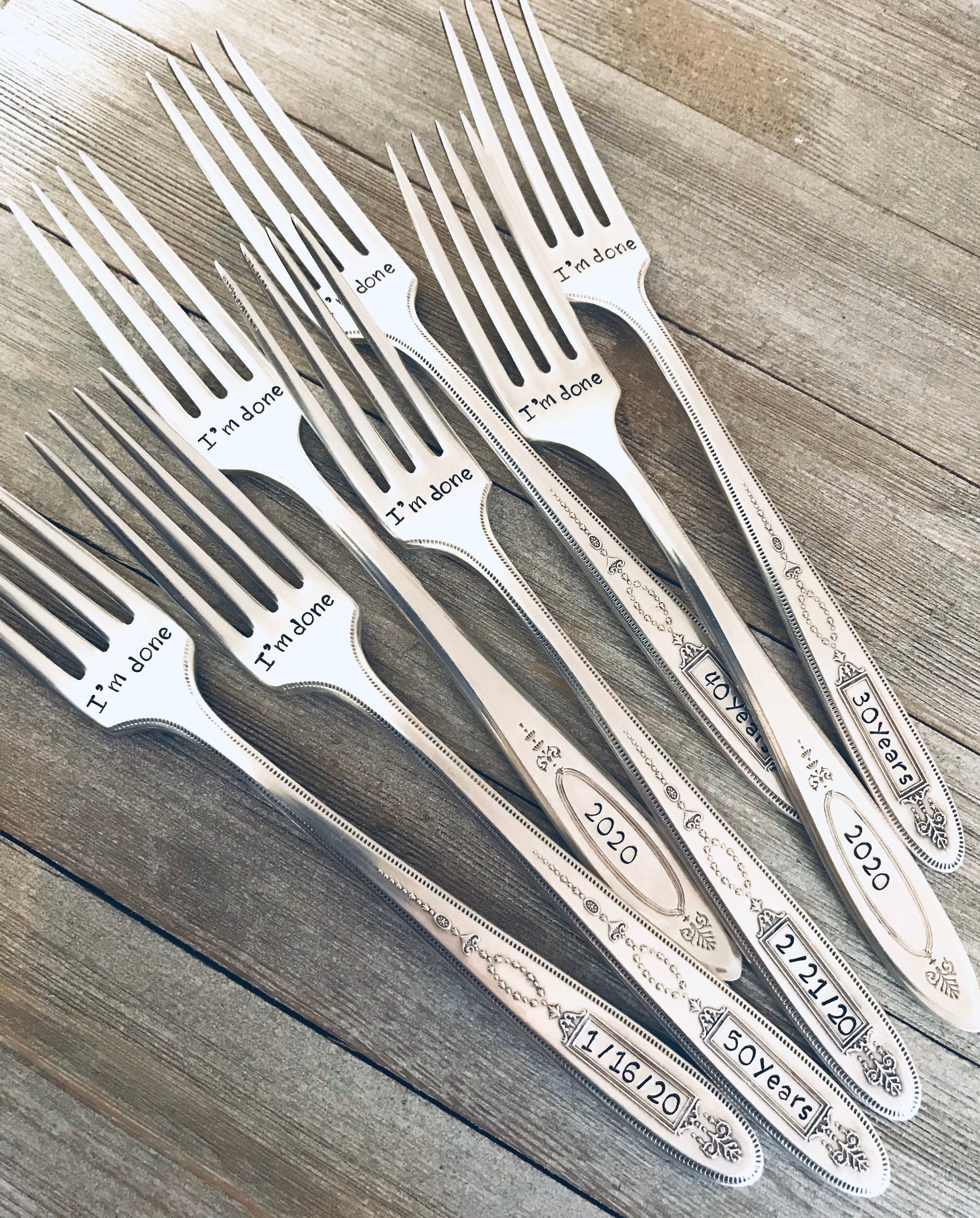 I m Done Fork Stick a Fork in Me Stick a Fork in It Retirement Gift Co worker Gift Retirement Party Engraved Fork Personalized Fork Etsy