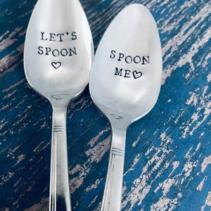 Let's Spoon or Spoon Me Vintage Silver Plated Teaspoon - Valentine's ...