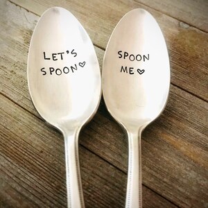 Let's Spoon or Spoon Me Vintage Silver Plated Teaspoon - Engraved ...
