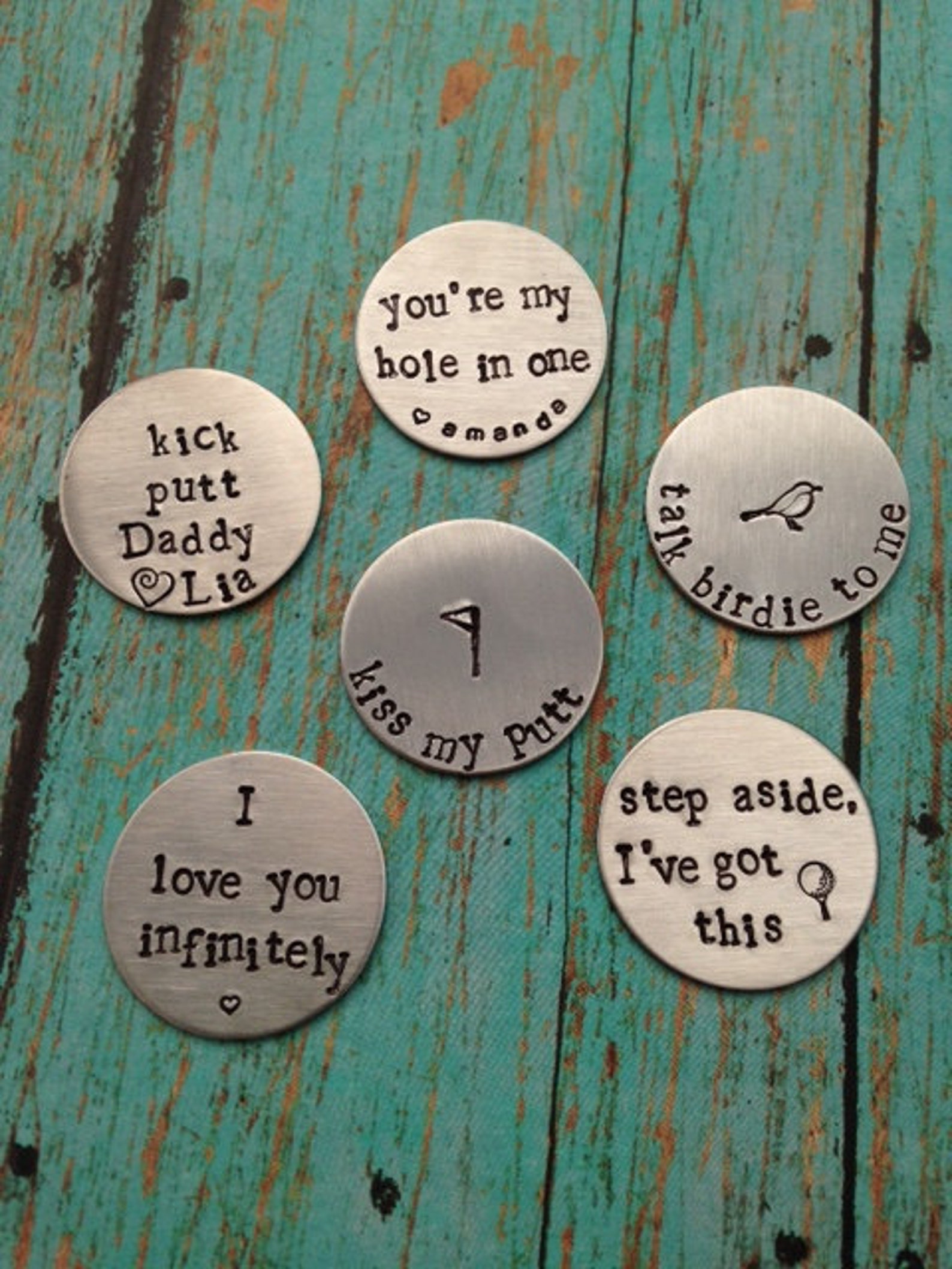 Set of 4 Personalized Magnetic Golf Ball Markers Golfer Gift - Etsy
