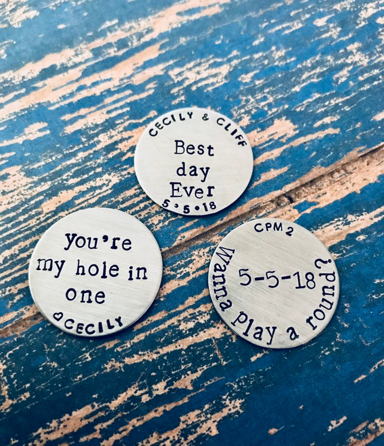 Set of 4 Personalized Magnetic Golf Ball Markers - Golfer Gift - Best ...
