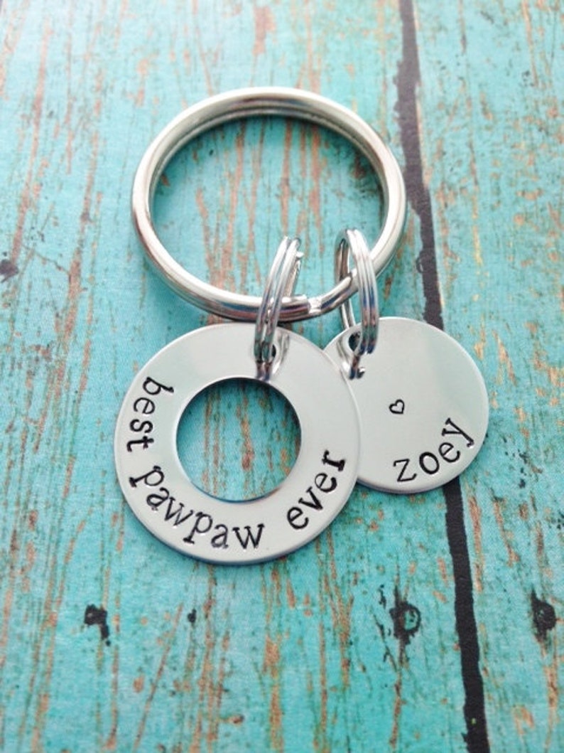 Best Dad Ever Washer Key Ring With Disc for Initials, Date, or Year ...