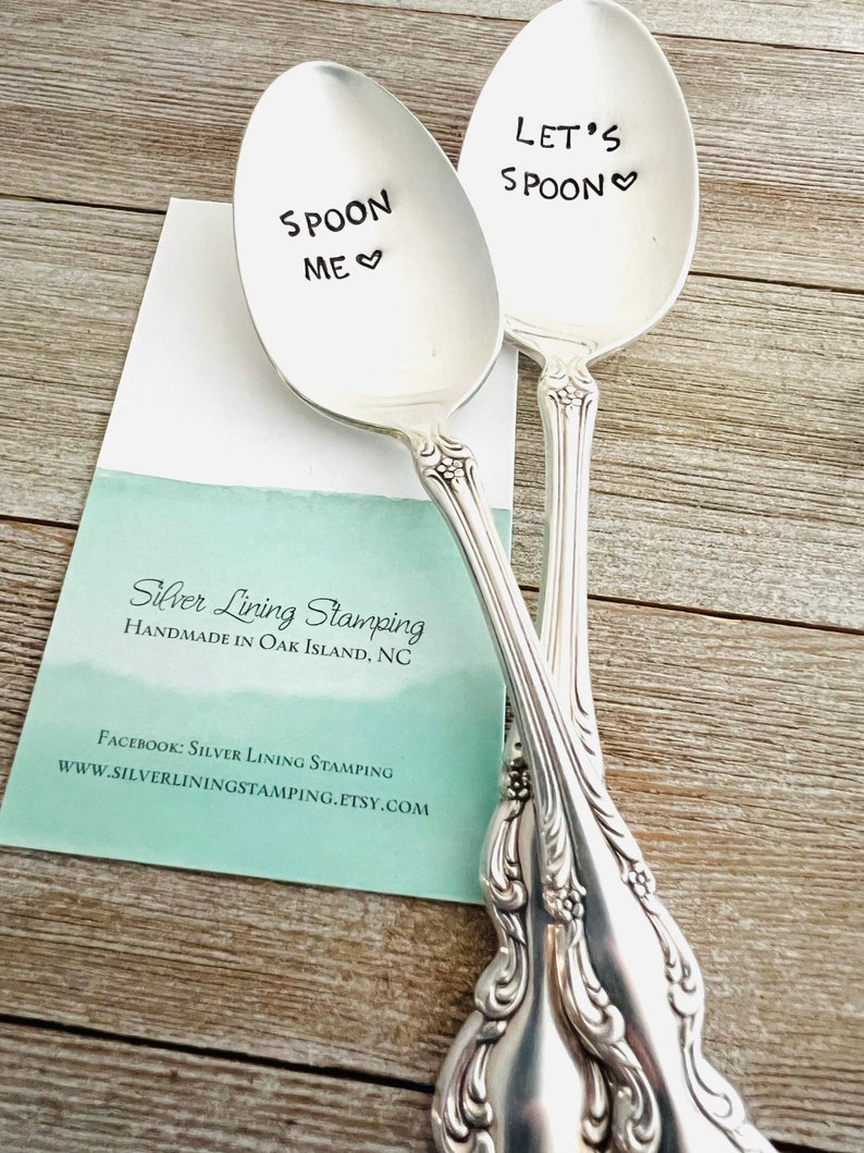 Let's Spoon or Spoon Me Vintage Silver Plated Teaspoon - Valentine's ...