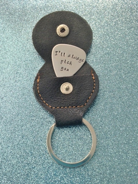 I'll Always Pick You Guitar Pick and Leather Case Key Ring - Etsy