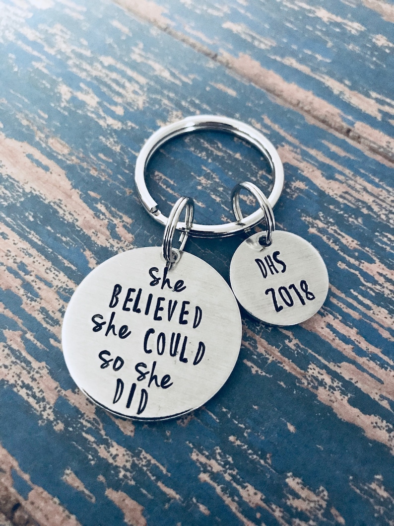 She Believed She Could so She Did Key Ring Keychain - Etsy