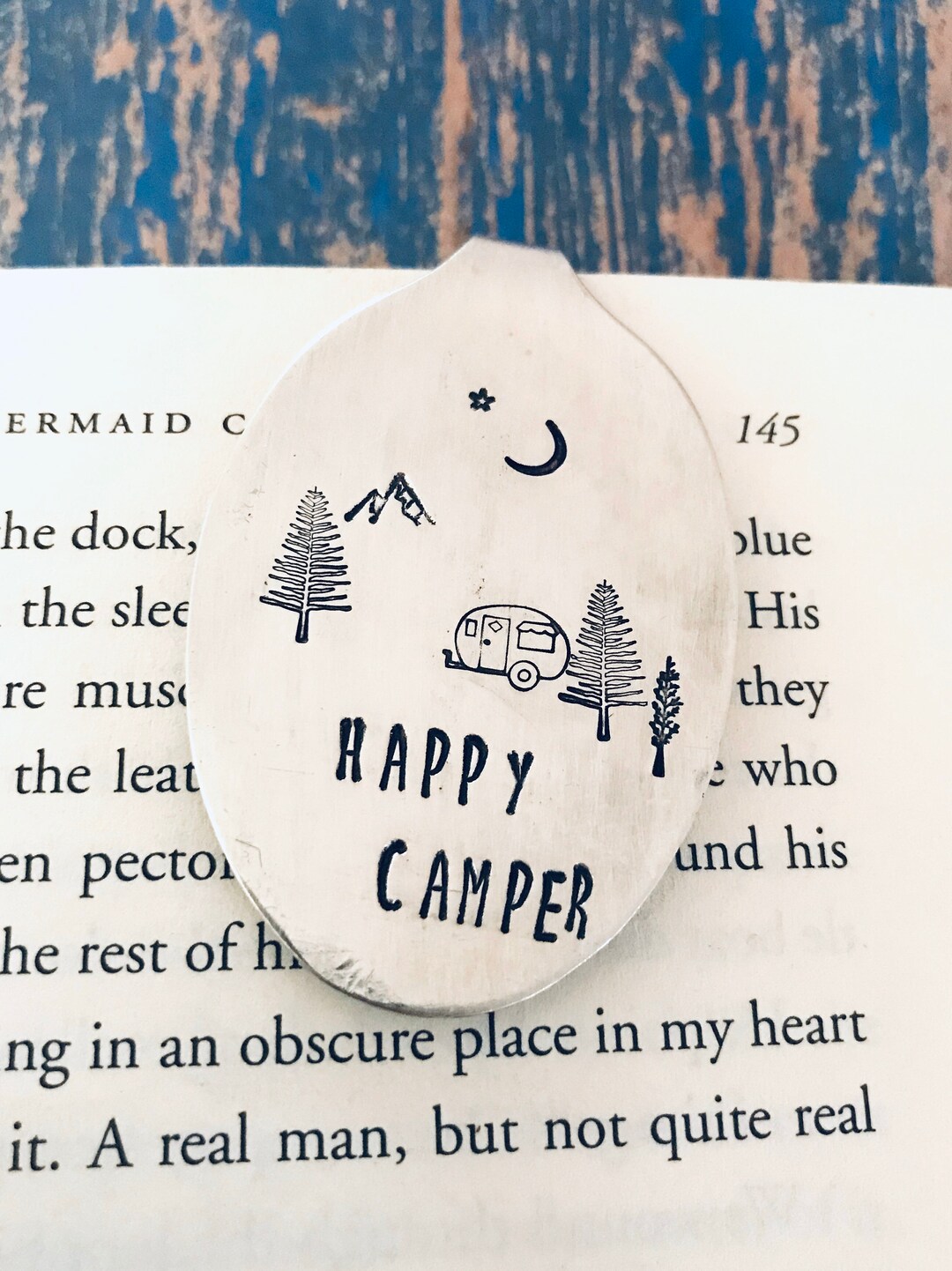 Happy Camper Vintage Spoon Bookmark Book Gift Bookworm Graduation ...