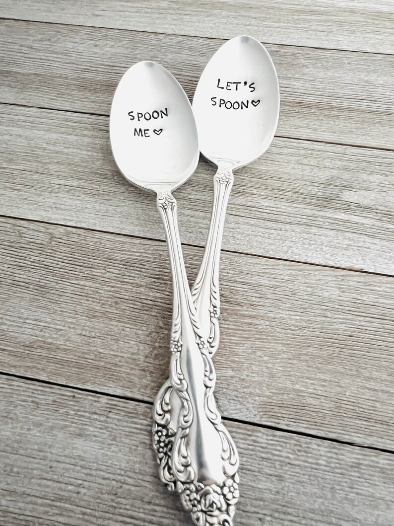 Let's Spoon or Spoon Me Vintage Silver Plated Teaspoon - Valentine's ...