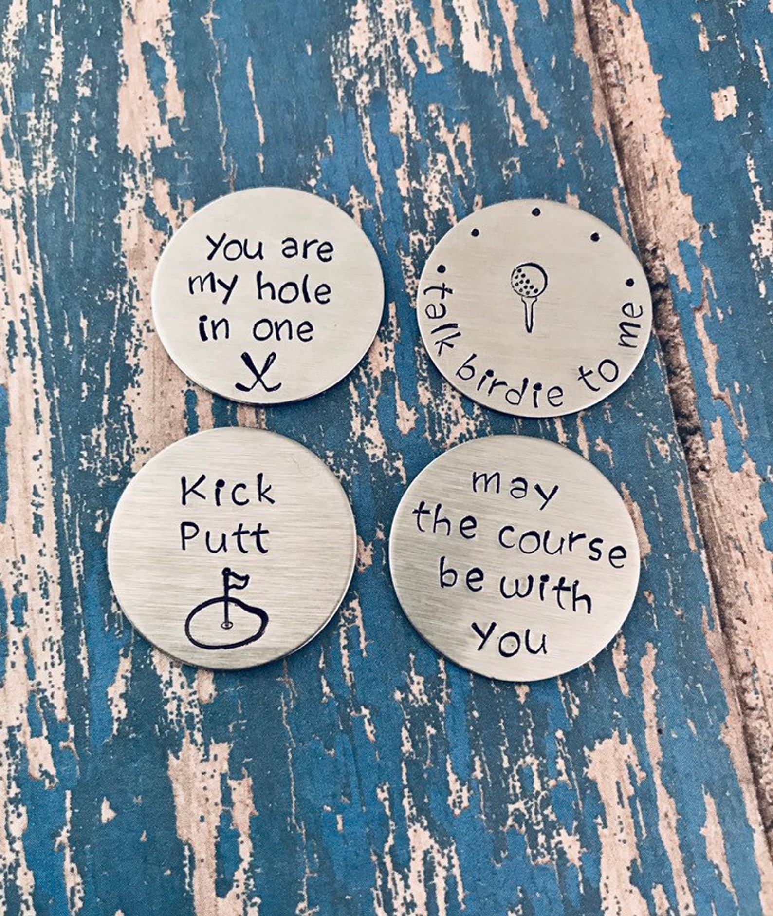 Golf Ball Markers Personalized Magnetic Set of 4 Golfing - Etsy