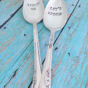 Let's Spoon or Spoon Me Vintage Silver Plated Teaspoon - Valentine's ...