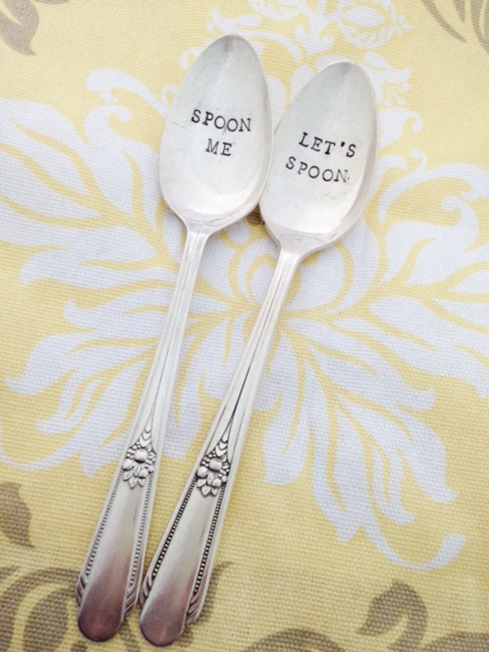 Let's Spoon or Spoon Me Vintage Silver Plated Teaspoon - Valentine's ...
