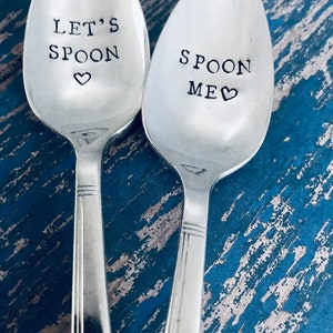 Let's Spoon or Spoon Me Vintage Silver Plated Teaspoon - Valentine's ...