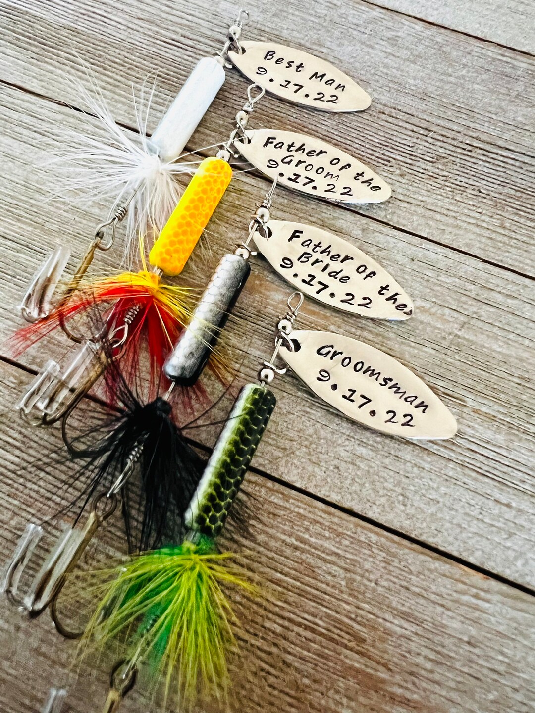 Hand Stamped Fishing Lure: Personalized Groomsman Gift With Date - Etsy