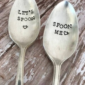Let's Spoon or Spoon Me Vintage Silver Plated Teaspoon - Engraved ...