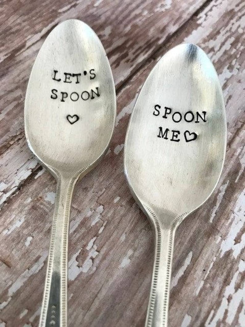 Let's Spoon or Spoon Me Vintage Silver Plated Teaspoon - Valentine's ...