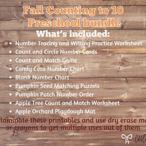Fall Counting to 10 Preschool Bundle - Etsy