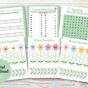 Printable Spring Kindergarten Activities Bundle - Etsy