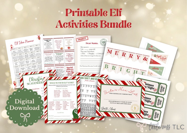 Printable Elf Activities Bundle - Etsy