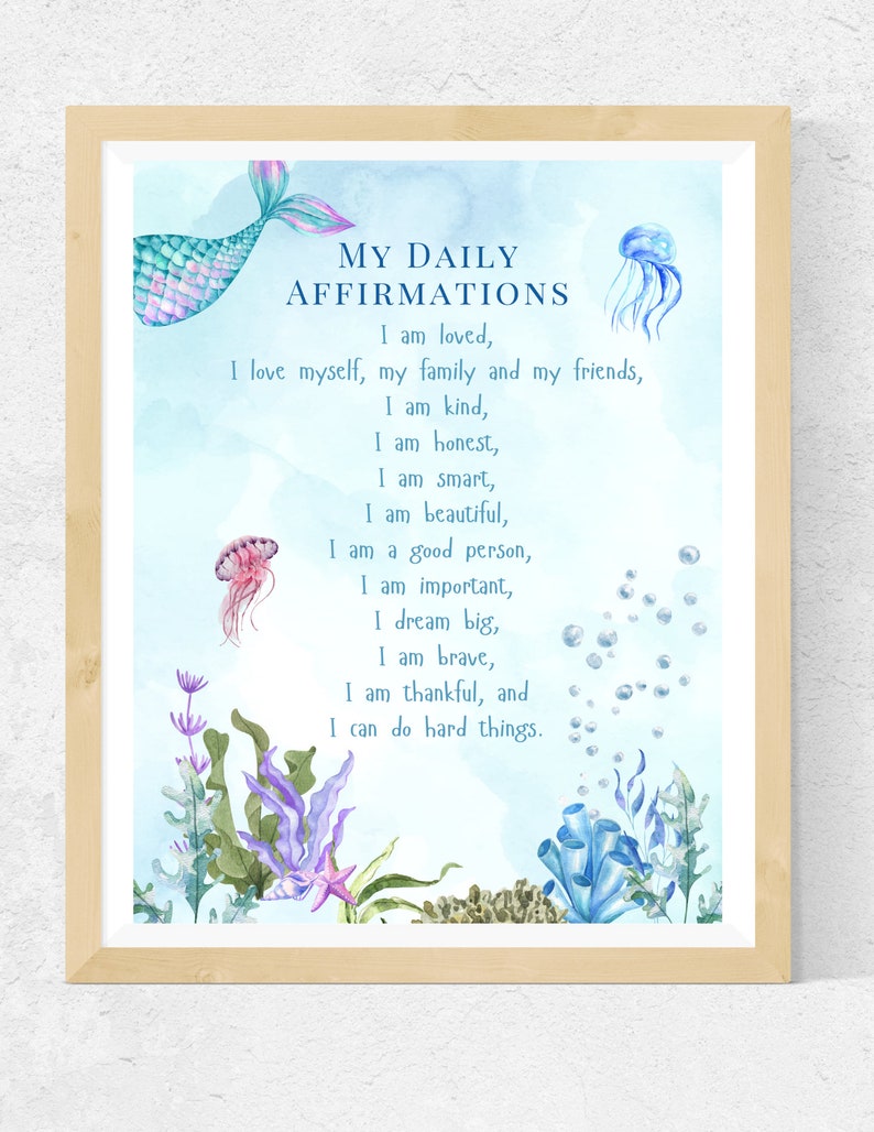 Printable Daily Affirmations for Kids - Etsy