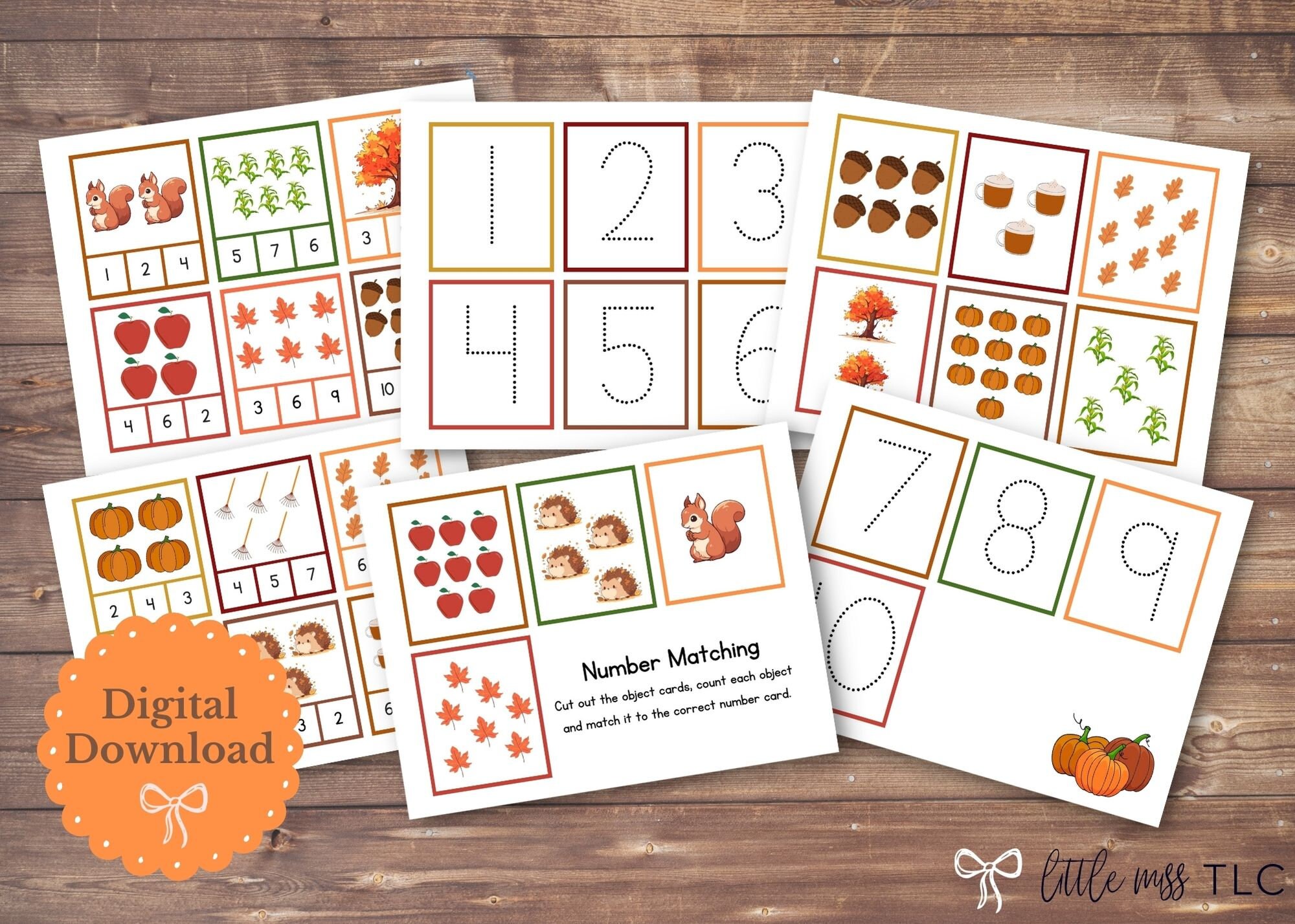 Fall Counting to 10 Preschool Bundle - Etsy