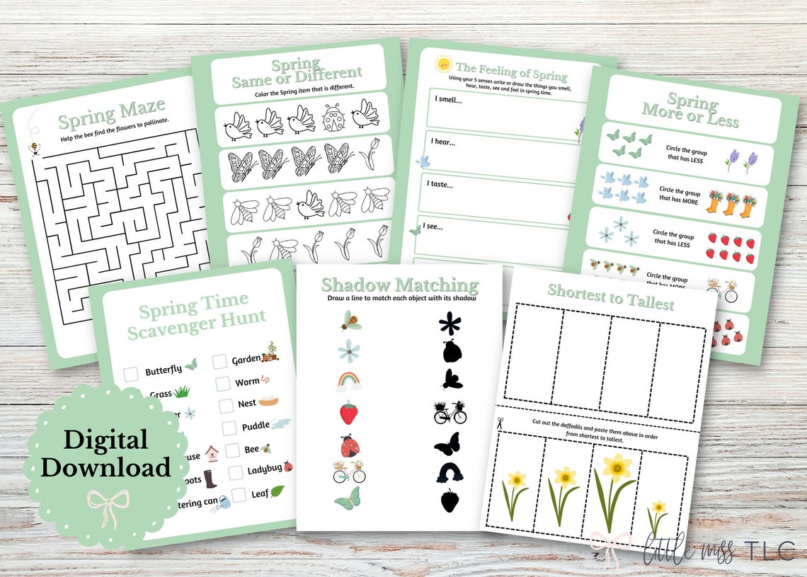Printable Spring Kindergarten Activities Bundle - Etsy
