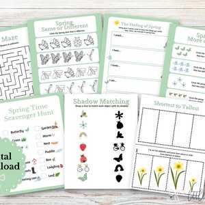 Printable Spring Kindergarten Activities Bundle - Etsy
