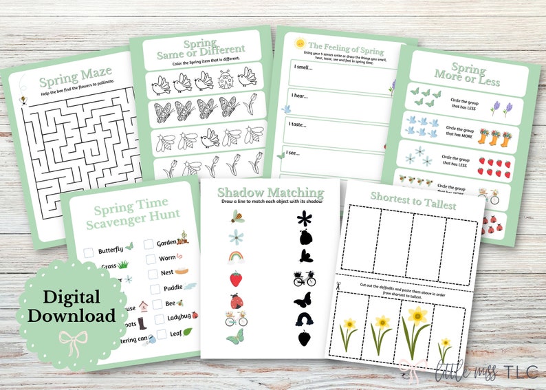 Printable Spring Kindergarten Activities Bundle - Etsy
