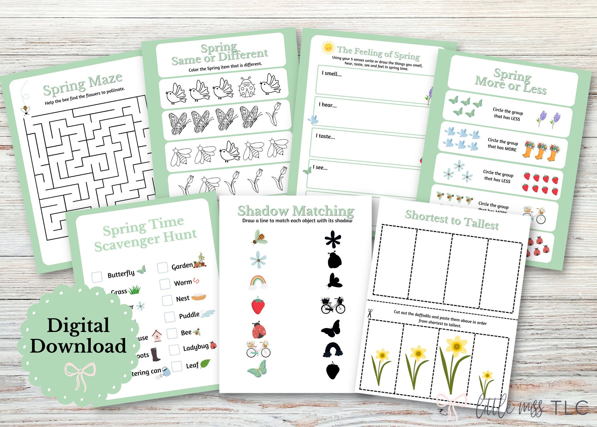 Printable Spring Kindergarten Activities Bundle - Etsy