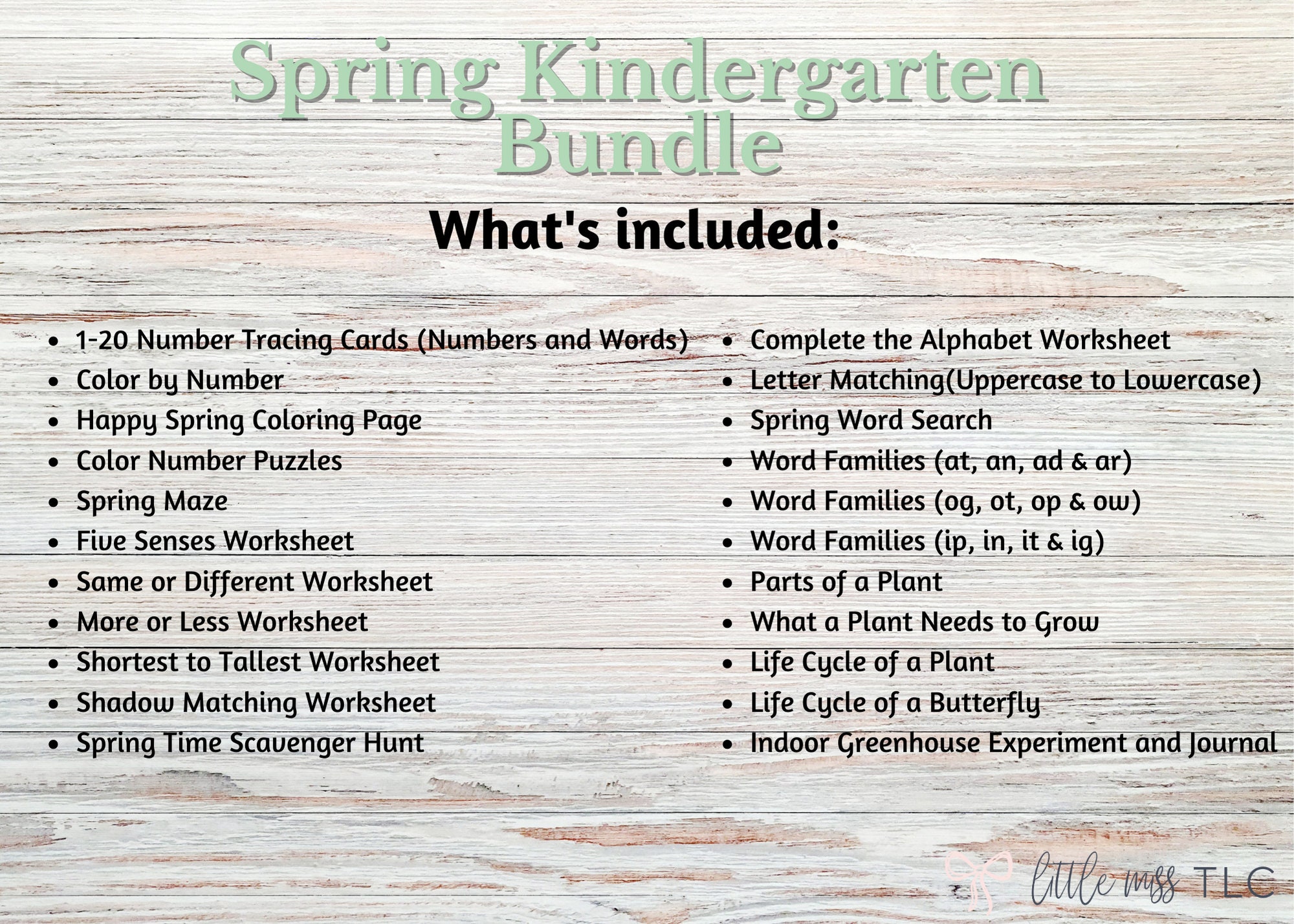 Printable Spring Kindergarten Activities Bundle - Etsy