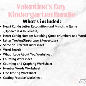 Printable Valentine's Day Kindergarten Activities Bundle - Etsy