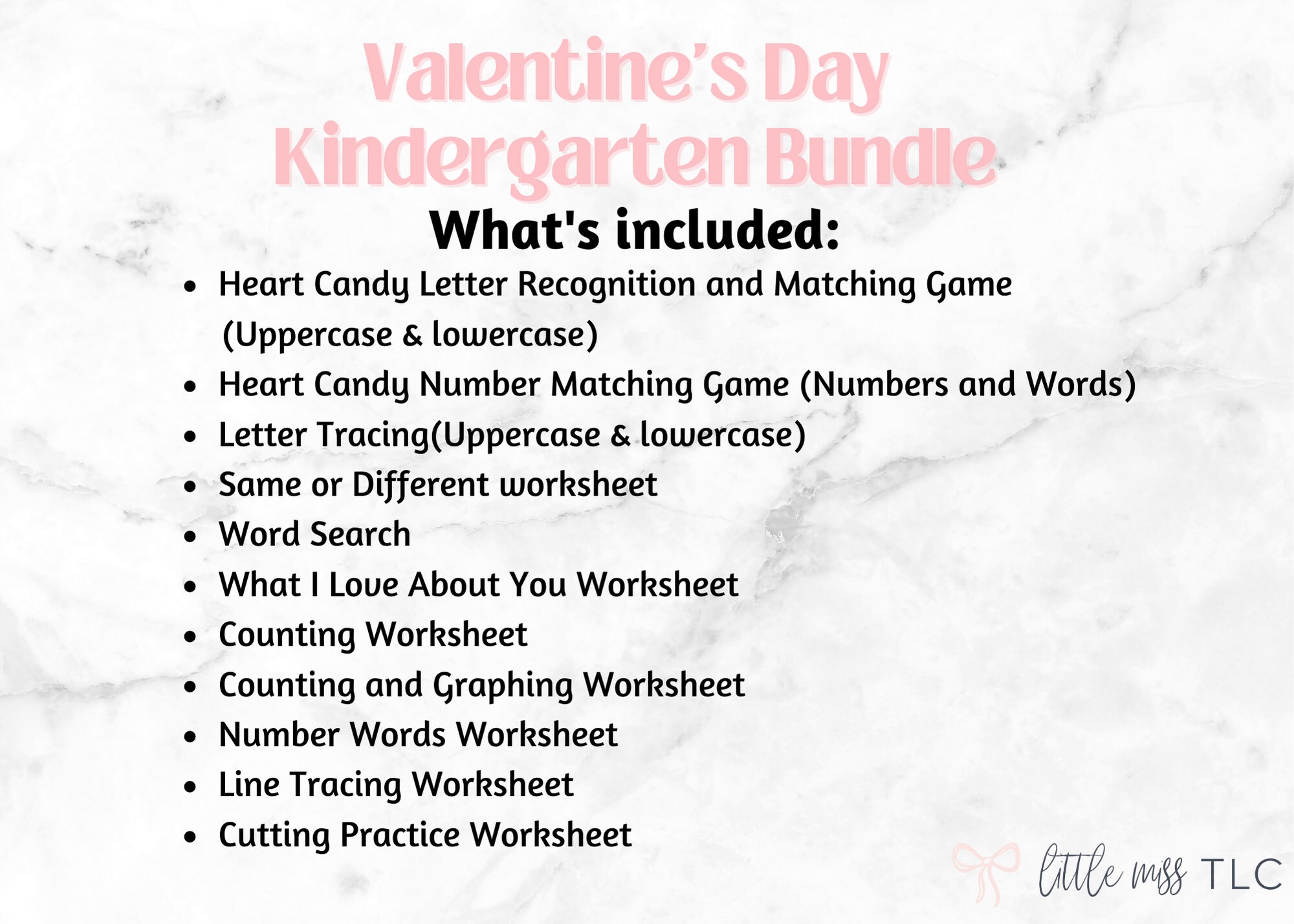 Printable Valentine's Day Kindergarten Activities Bundle - Etsy