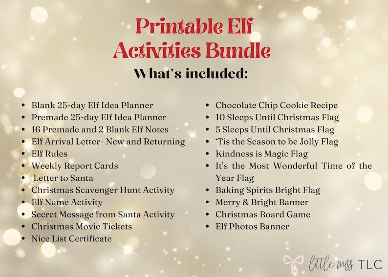 Printable Elf Activities Bundle - Etsy