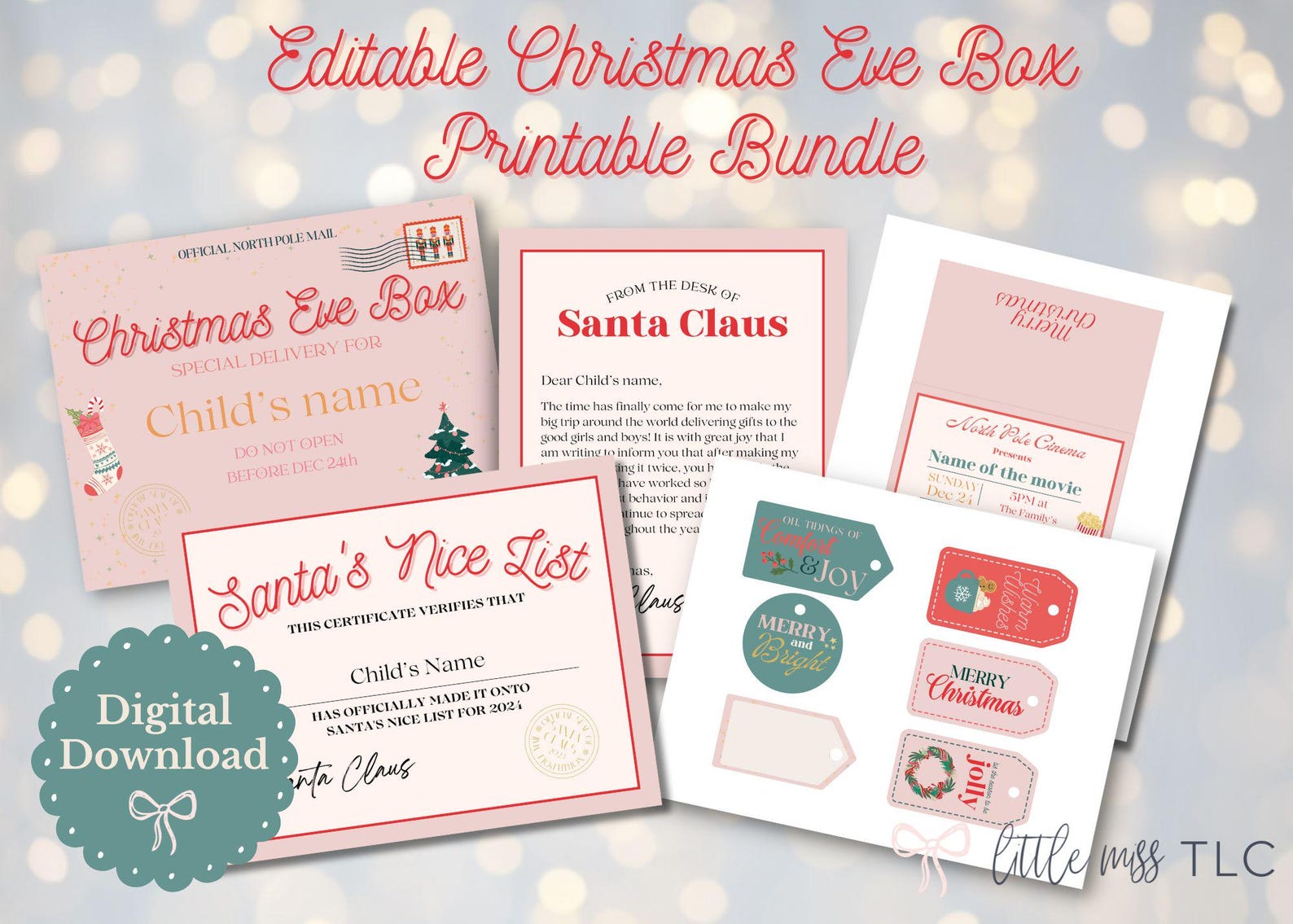 Editable Christmas Eve Box Printable Bundle - Etsy