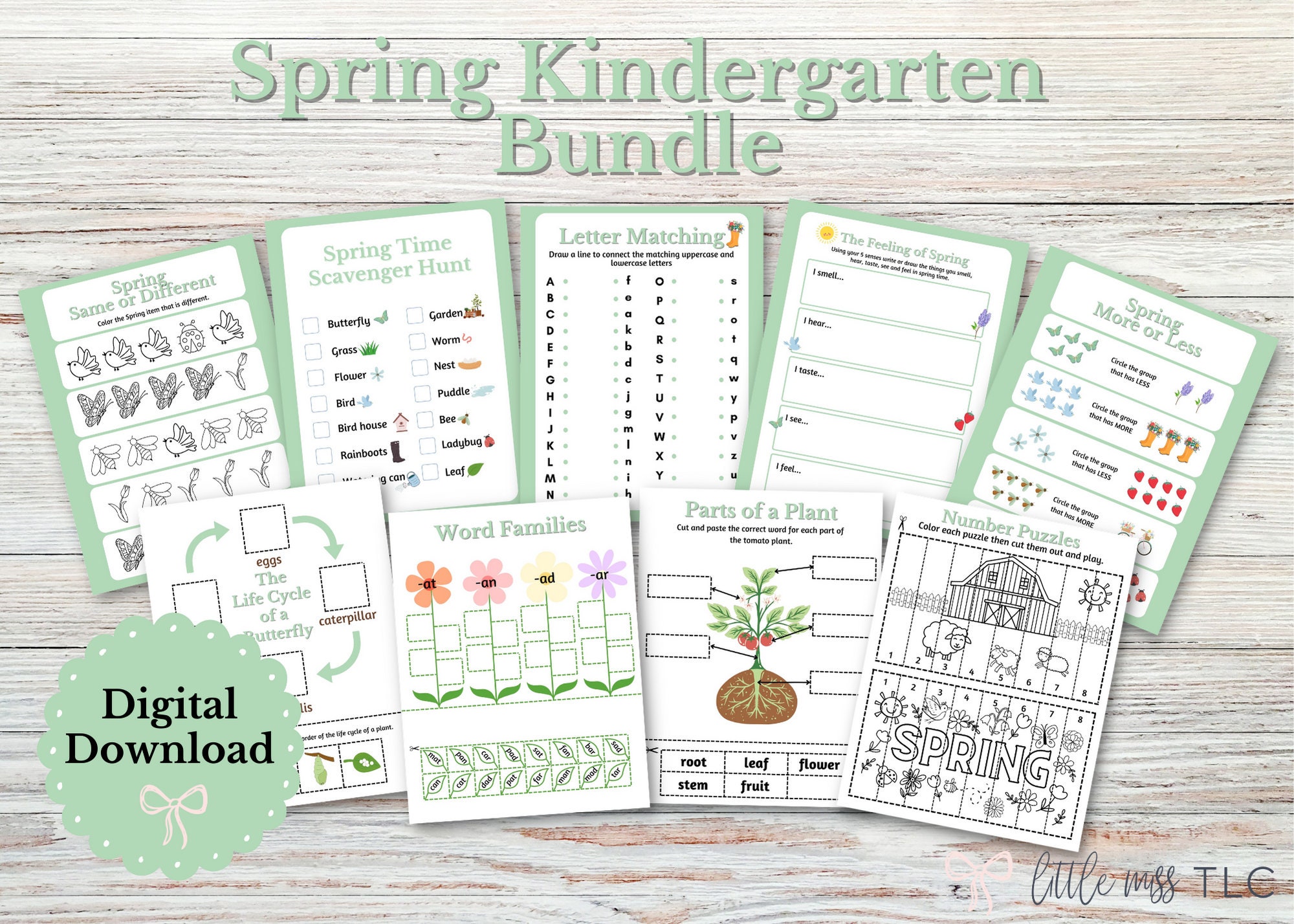 Printable Spring Kindergarten Activities Bundle - Etsy