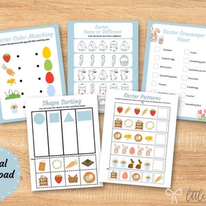 Printable Easter Kindergarten Activities Bundle - Etsy