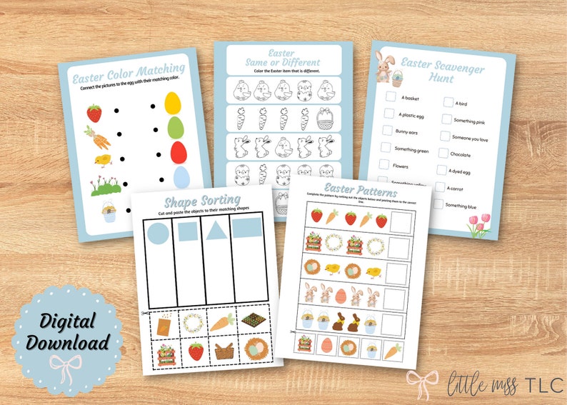 Printable Easter Kindergarten Activities Bundle - Etsy