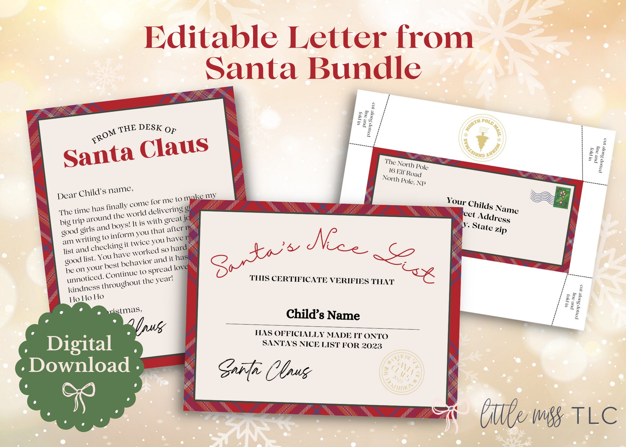 Editable Letter From Santa Bundle - Etsy