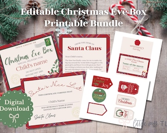Editable Christmas Eve Box Printable Bundle - Etsy