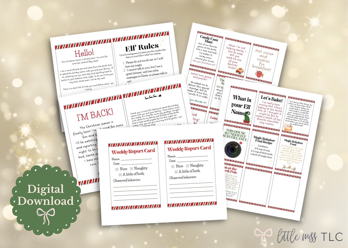 Printable Elf Activities Bundle - Etsy