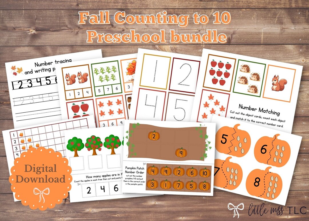 Fall Counting to 10 Preschool Bundle - Etsy