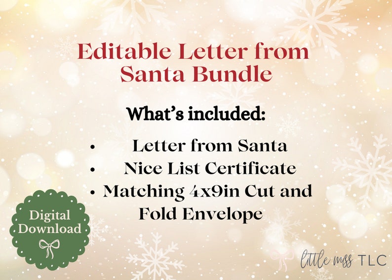 Editable Letter From Santa Bundle - Etsy