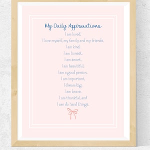 Printable Daily Affirmations for Kids - Etsy
