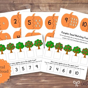 Fall Counting to 10 Preschool Bundle - Etsy
