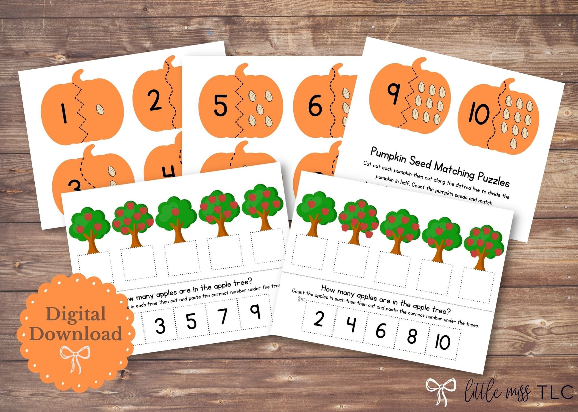 Fall Counting to 10 Preschool Bundle - Etsy