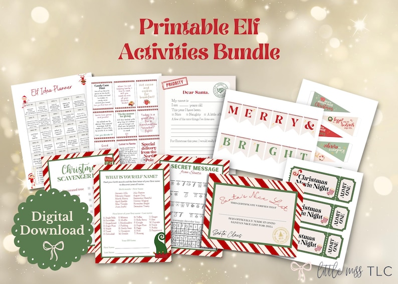 Printable Elf Activities Bundle - Etsy