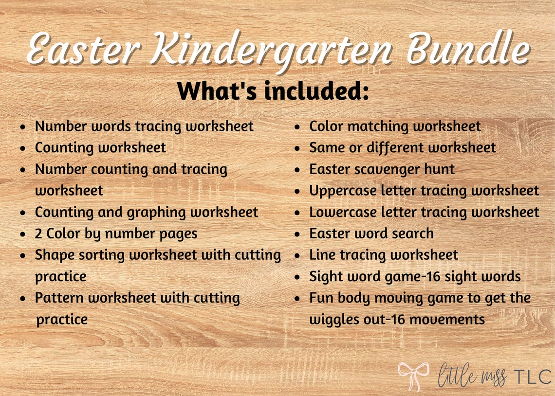 Printable Easter Kindergarten Activities Bundle - Etsy
