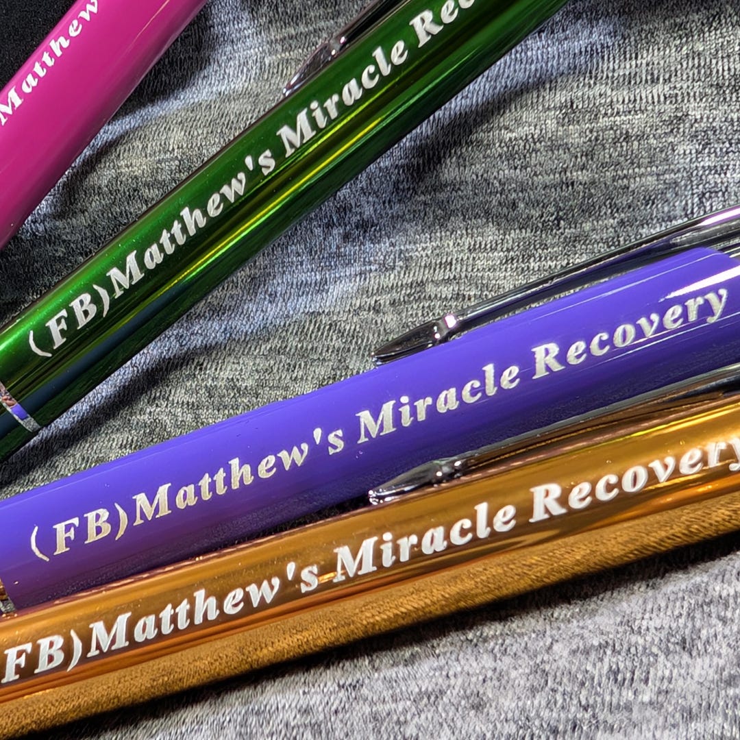 Matthew's Miracle Recovery Pen: Personalized Ballpoint, Black Ink - Etsy