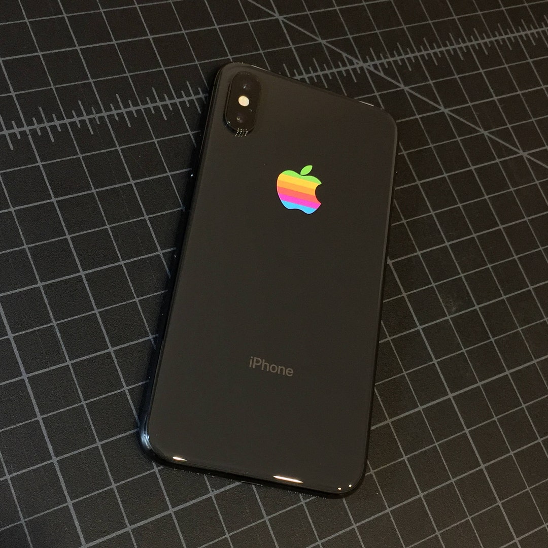 Set of 2 Retro Vintage Apple Rainbow Logo iPhone 14, iPhone 13, iPhone ...