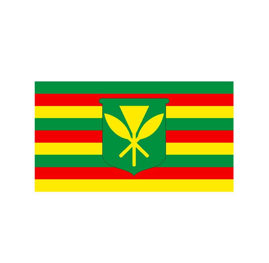 Kanaka Maoli Hawaiian Flag 2 PACK Hawaii Flag Vinyl Decal Oahu Maui ...